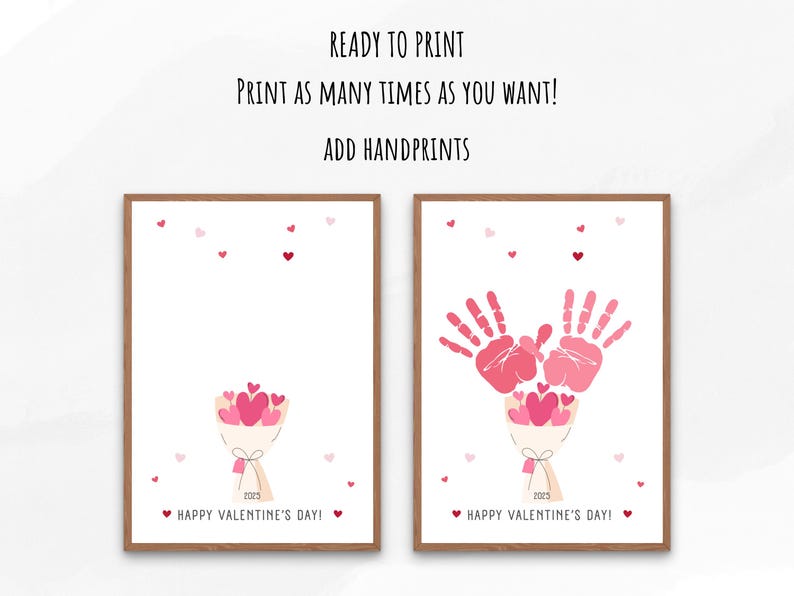 Valentine Handprint Art for Kids Toddlers, Valentines Heart Art ...