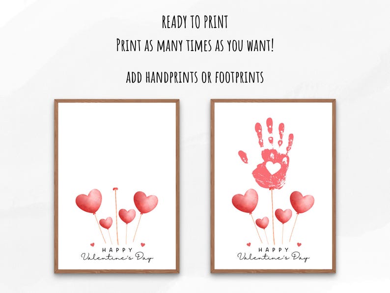 Valentine Day Handprint Craft Bundle, Valentine Craft for Kids Toddlers ...