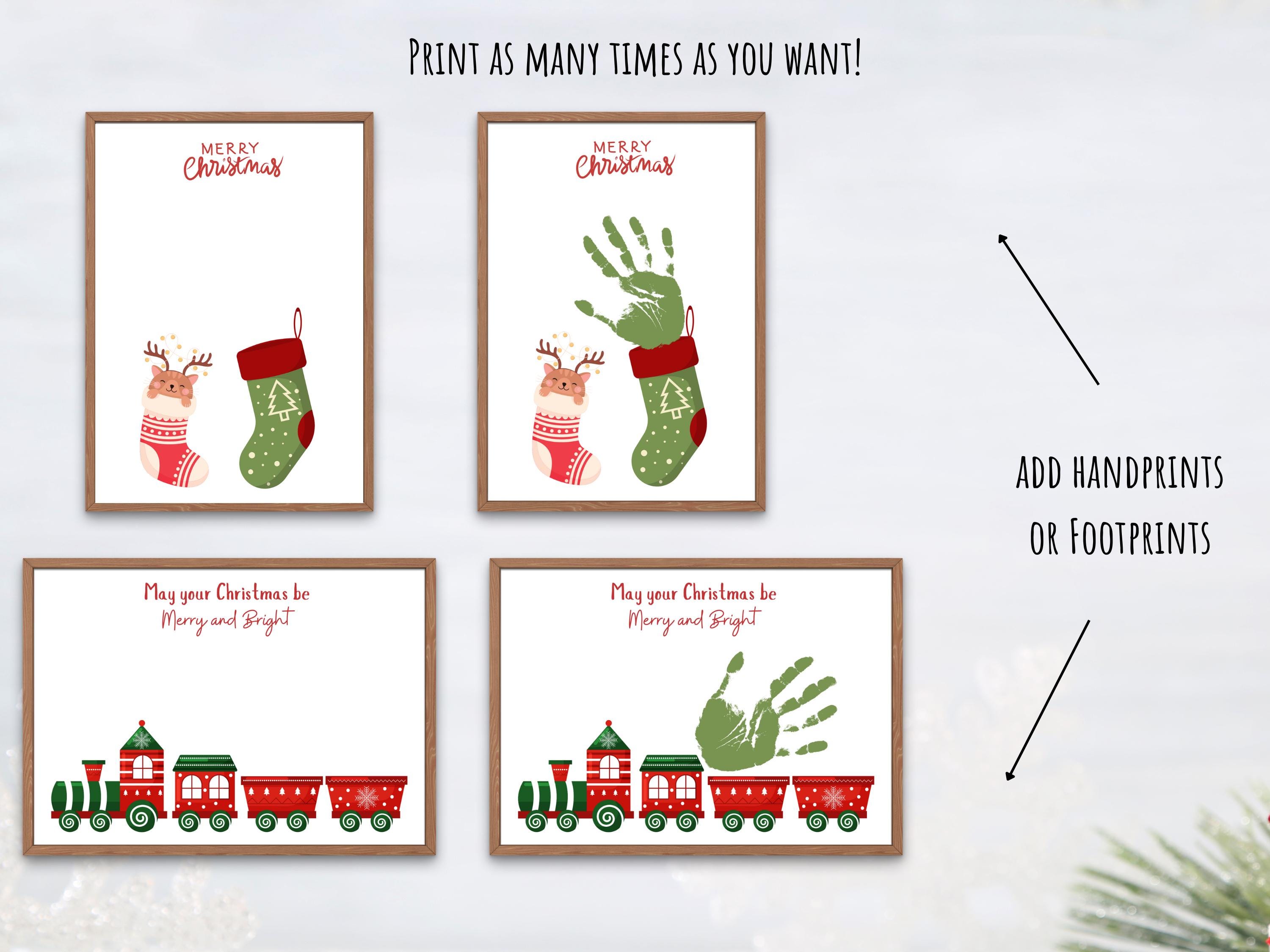 Christmas Handprint Art Bundle 2024, Printable Handprint Keepsake Gift ...