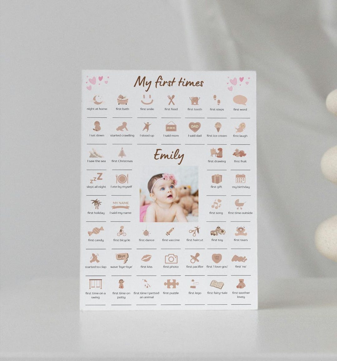 Personalized My First Times Baby Poster Digital, Baby Dates Poster ...