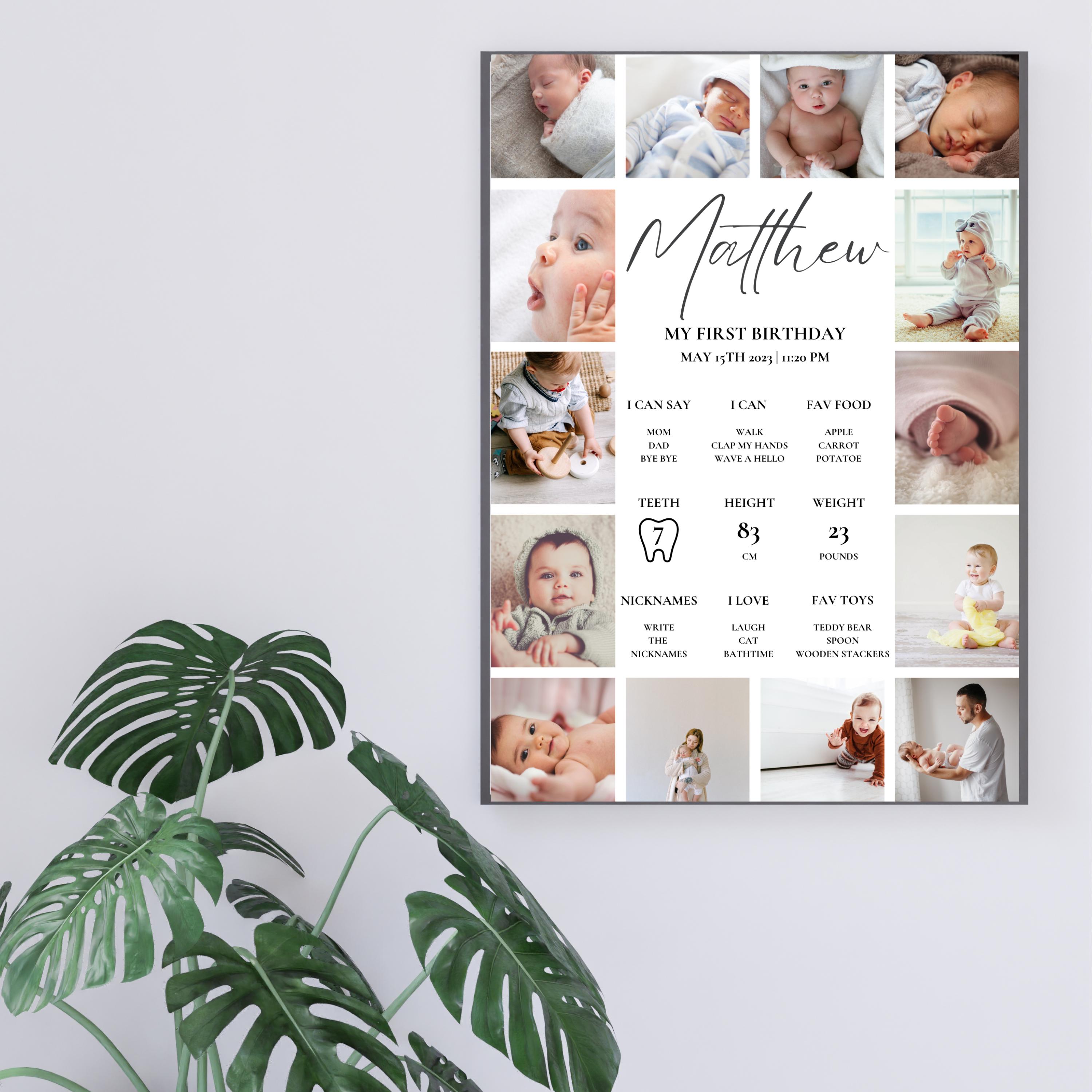 First Birthday Milestone Sign, 1st Birthday Milestone Poster, 1st ...