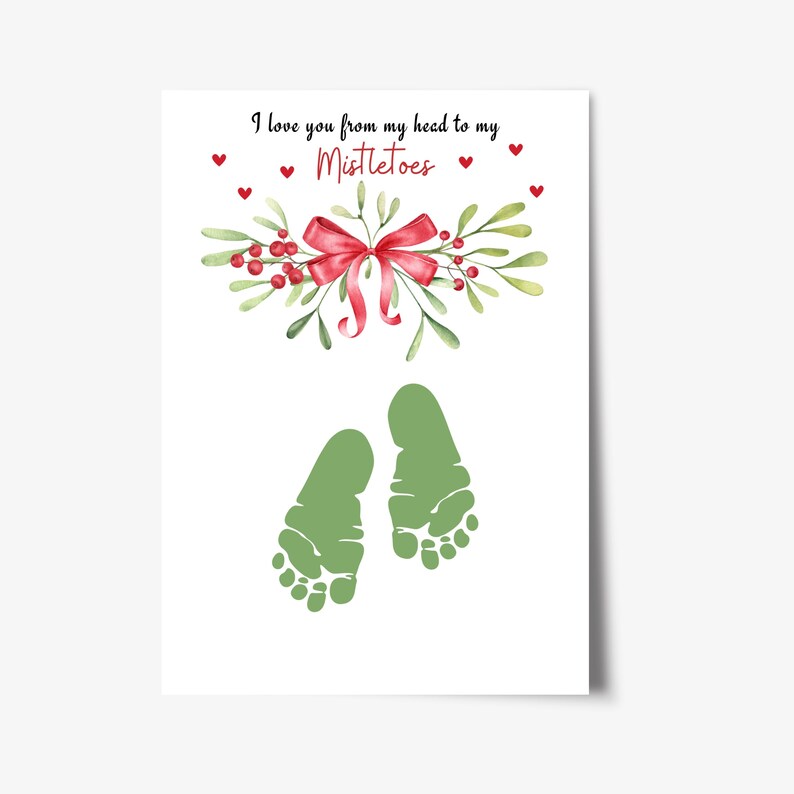 Christmas Mistletoe Footprint, Baby Footprint Mistletoe, Mistletoes ...