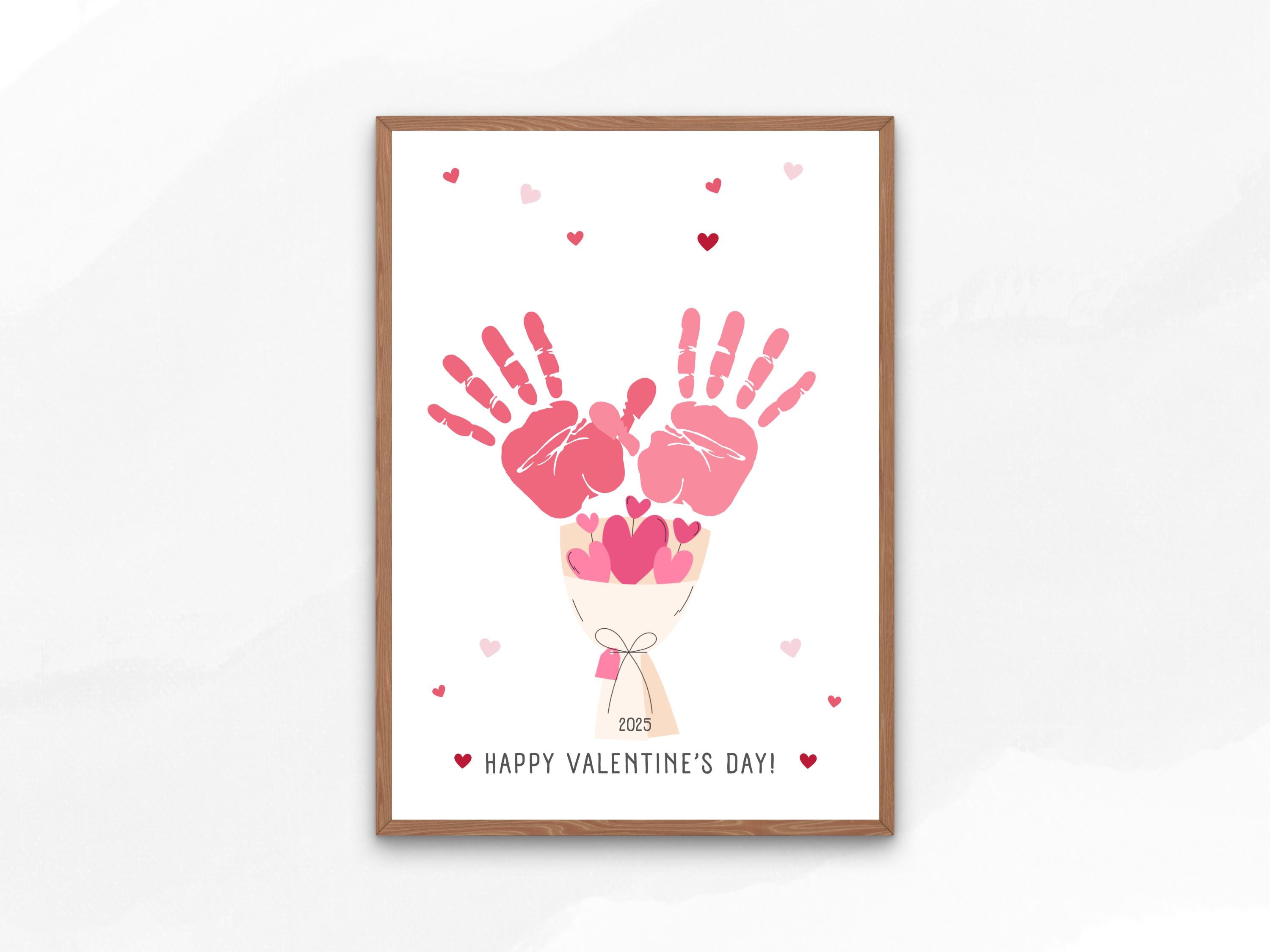 Valentine Handprint Art for Kids Toddlers, Valentines Heart Art ...