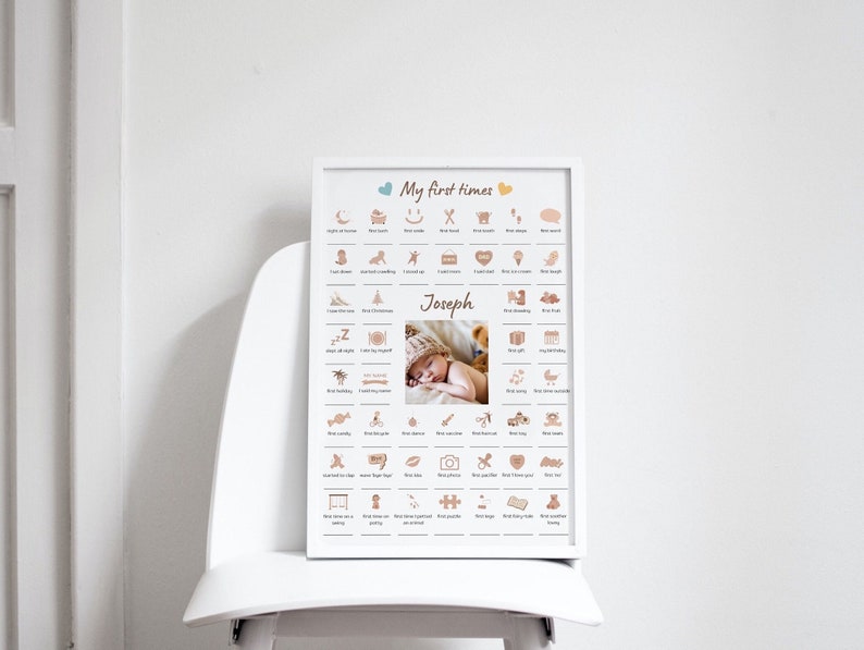 Personalized Baby Poster Set of 3, Baby Wall Decoration, Baby Firsts ...