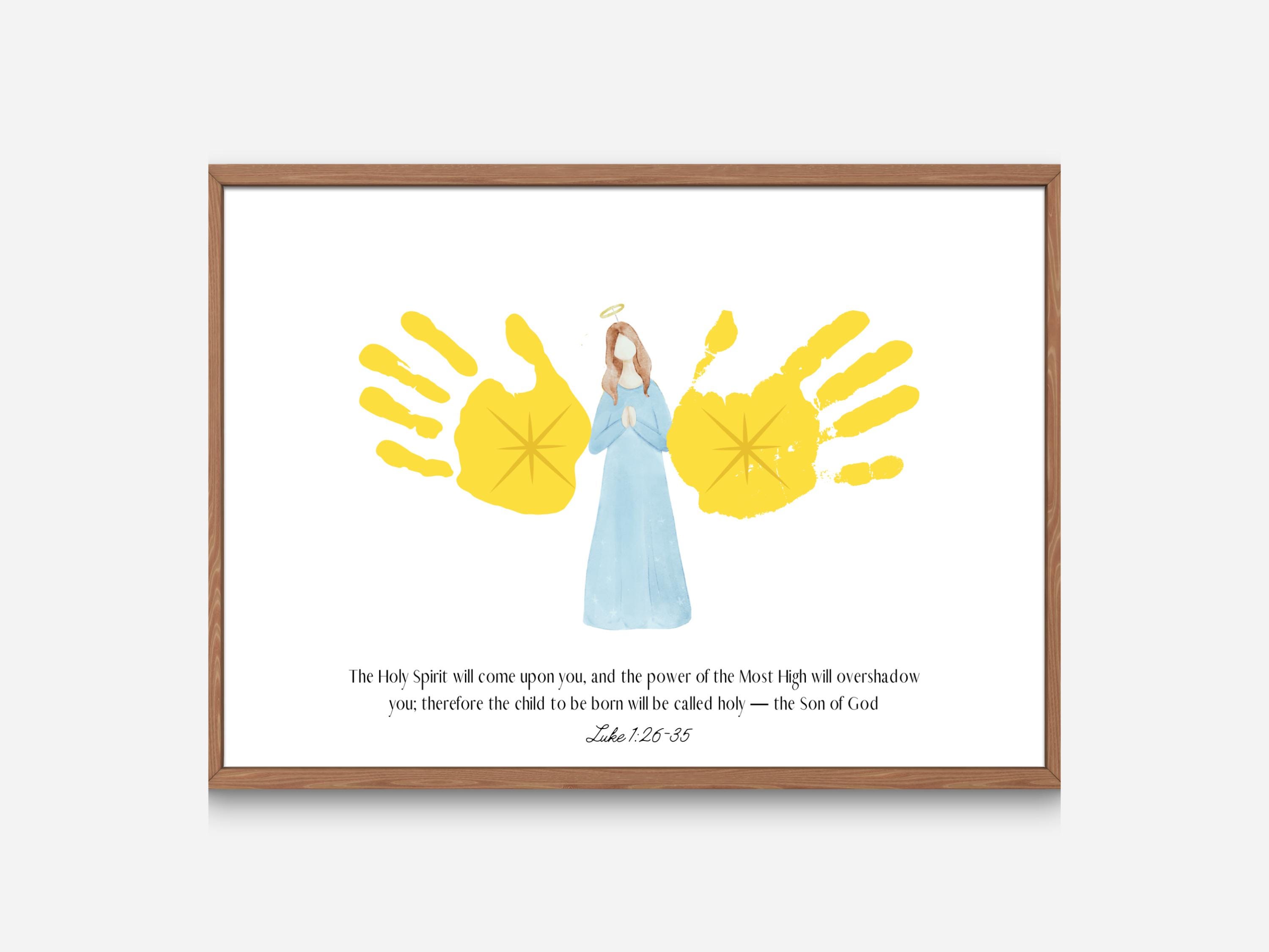 Christmas Handprint Craft, Nativity Handprint Art Angel, Sunday School ...