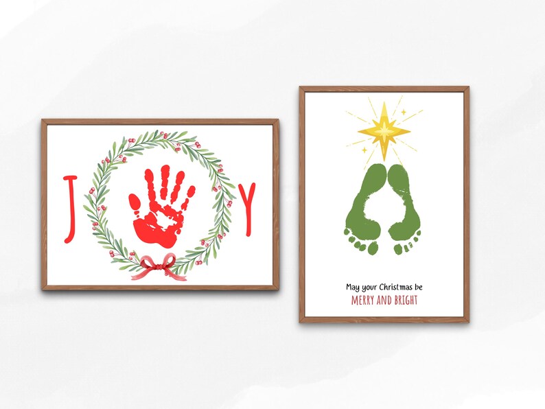 Christmas Handprint Art Bundle, Printable Handprint Christmas Bundle ...