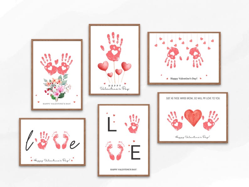 Valentine Day Handprint Craft Bundle, Valentine Craft for Kids Toddlers ...