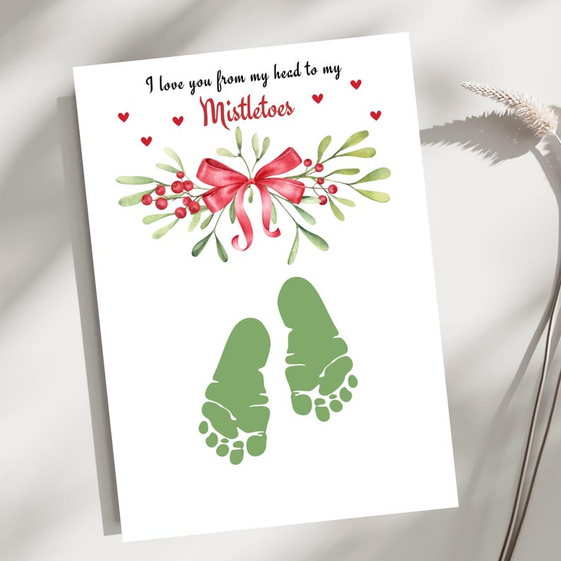 Christmas Mistletoe Footprint, Baby Footprint Mistletoe, Mistletoes ...