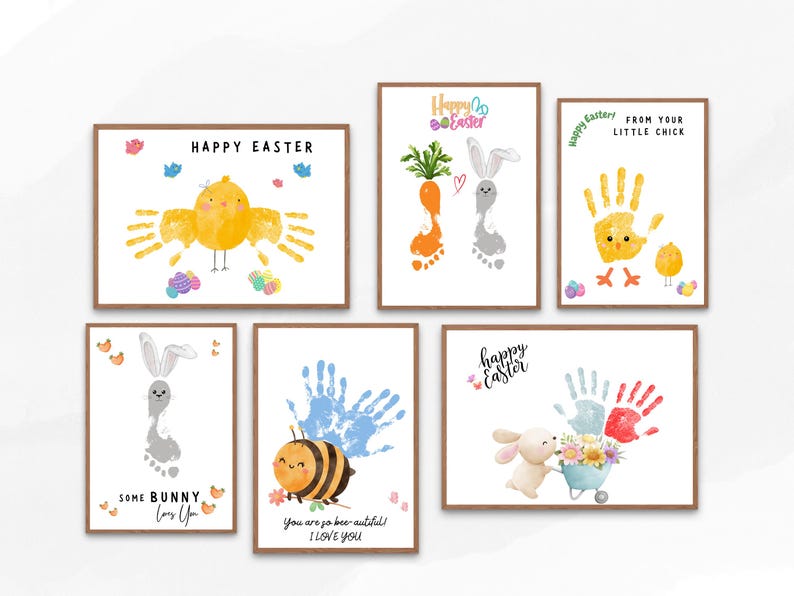 20 Easter Handprint Craft for Toddlers, Spring Easter Art Bundle For ...