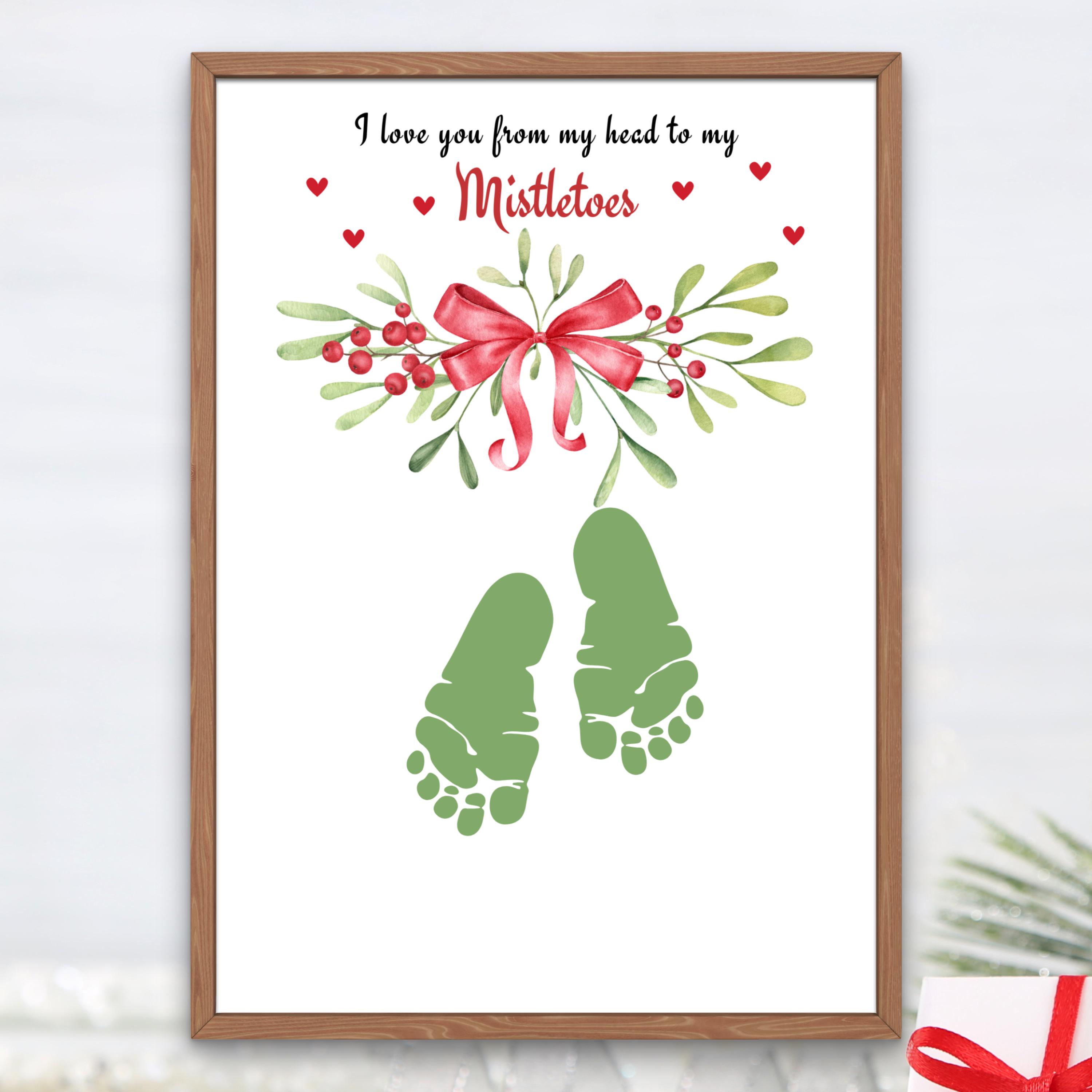 Christmas Mistletoe Footprint, Baby Footprint Mistletoe, Mistletoes ...