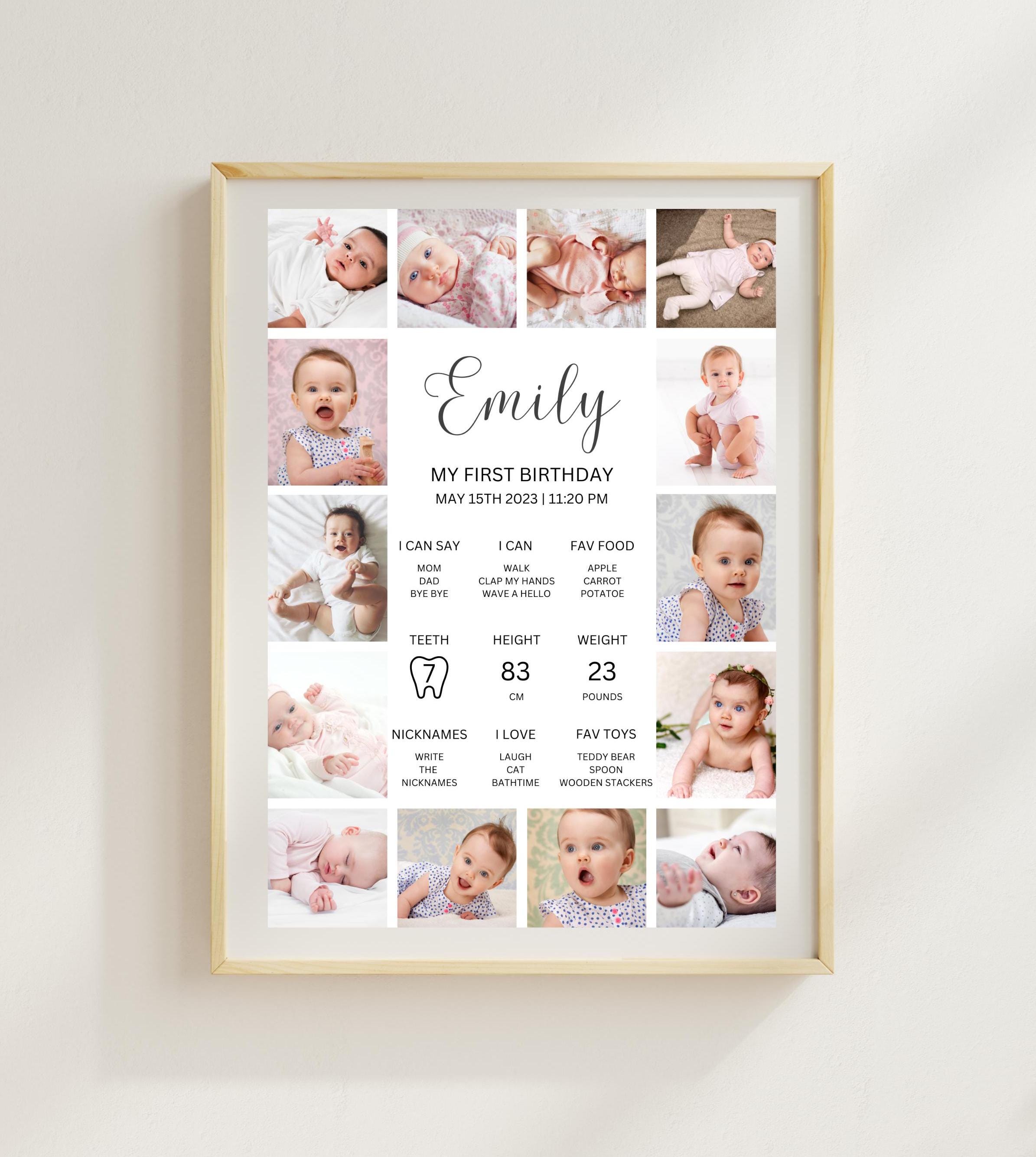 First Birthday Milestone Sign, 1st Birthday Milestone Poster, 1st ...