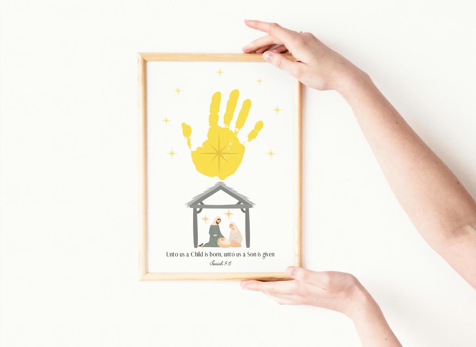 Christmas Nativity Handprint Craft, Holly Night, Christian Bible Quote ...