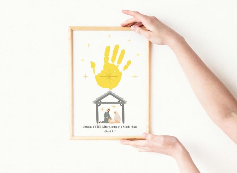 Christmas Nativity Handprint Craft, Holly Night, Christian Bible Quote ...