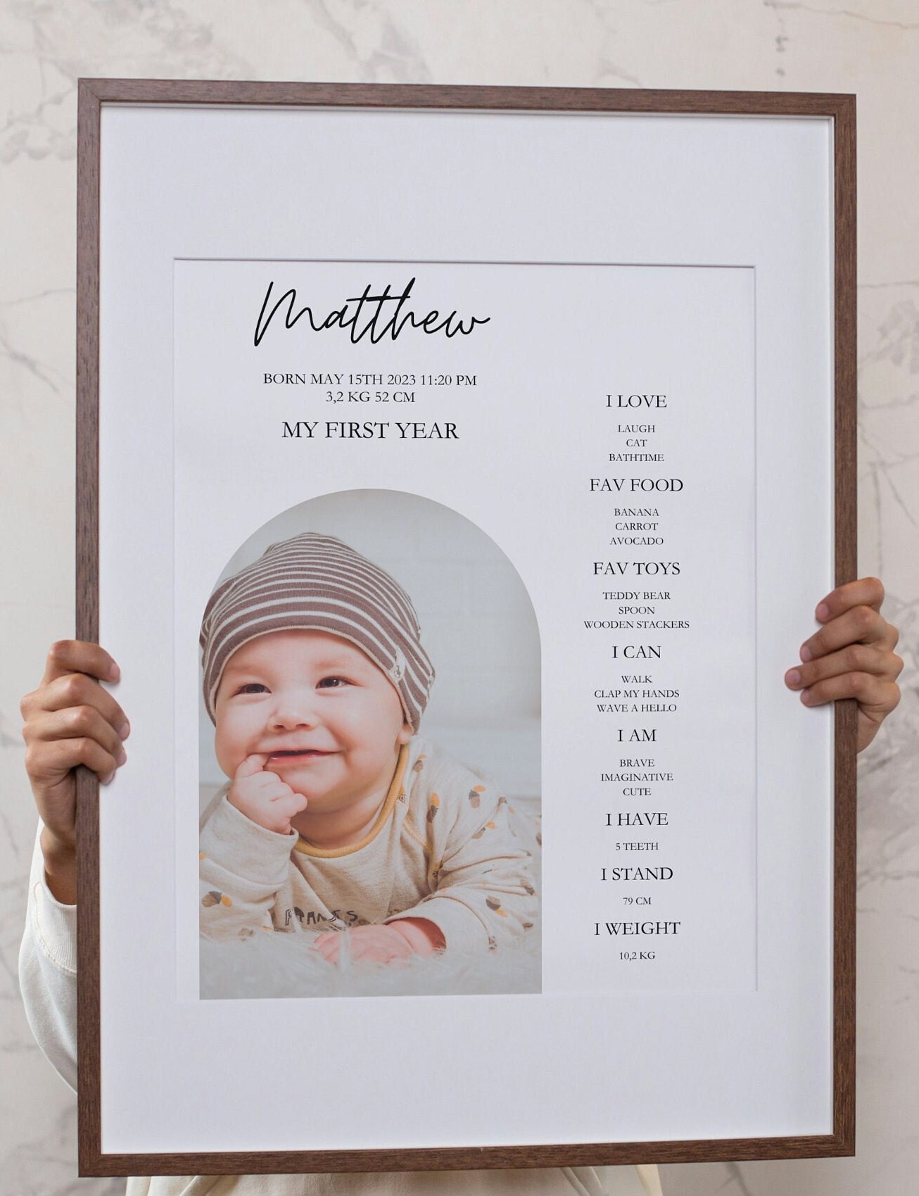 Editable Baby Milestone Board, First Birthday Milestone Poster Template ...