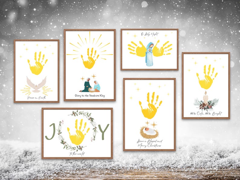 Christmas Nativity Handprint Art Bundle, Sunday School Craft, Christian ...
