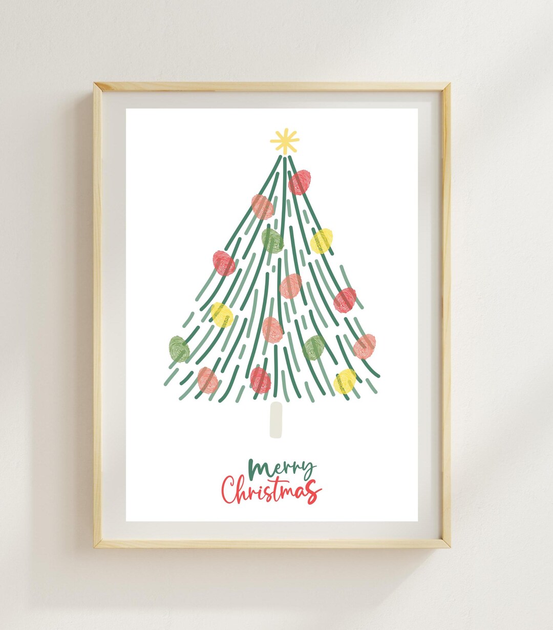 Christmas Fingerprint Art, Holidays Craft Fingerprint Memory Keepsake ...