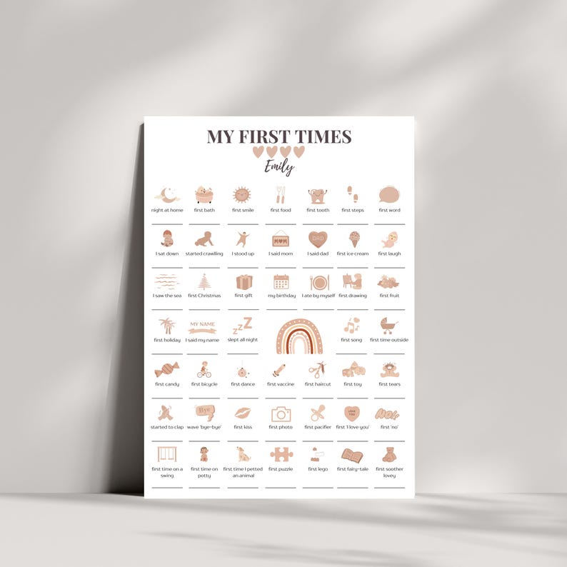 My First Times, Gift for A New Born Baby, Editable Baby First Times ...