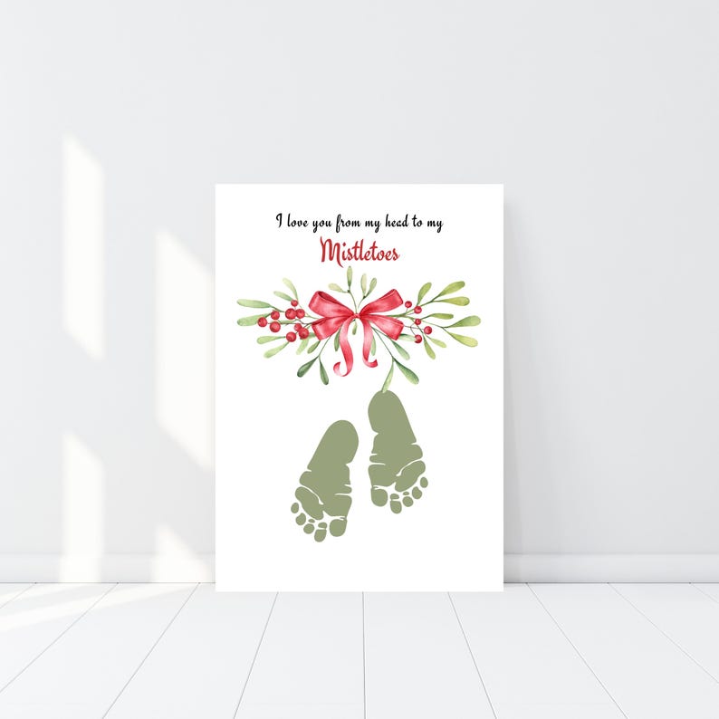 Christmas Mistletoe Footprint, Baby Footprint Mistletoe, Mistletoes ...