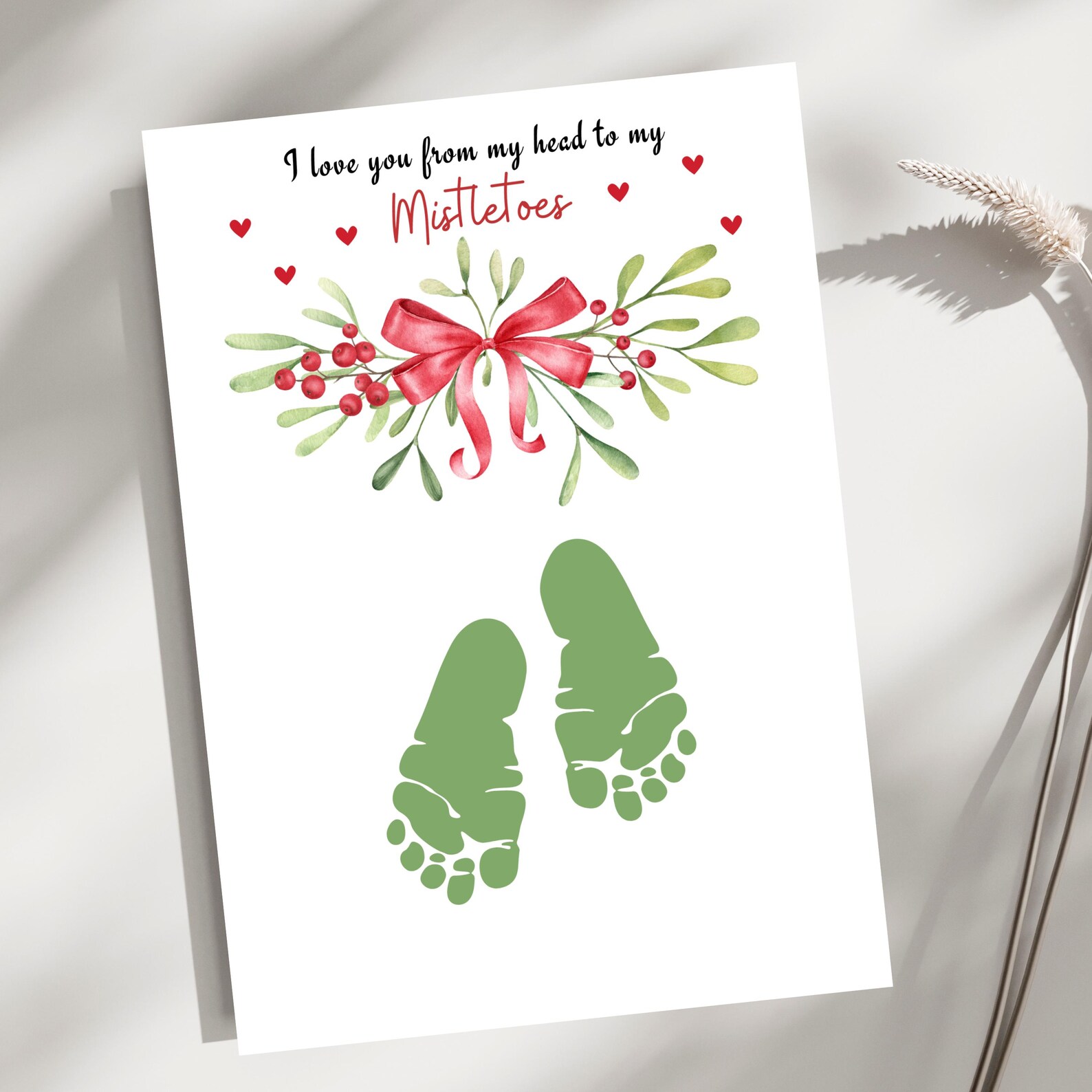 Christmas Mistletoe Footprint, Baby Footprint Mistletoe, Mistletoes ...