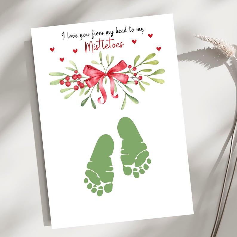 Christmas Mistletoe Footprint, Baby Footprint Mistletoe, Mistletoes ...