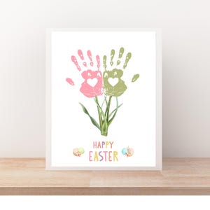 Happy Easter Handprint Craft, Easter Printable, Spring Kids DIY Gift ...