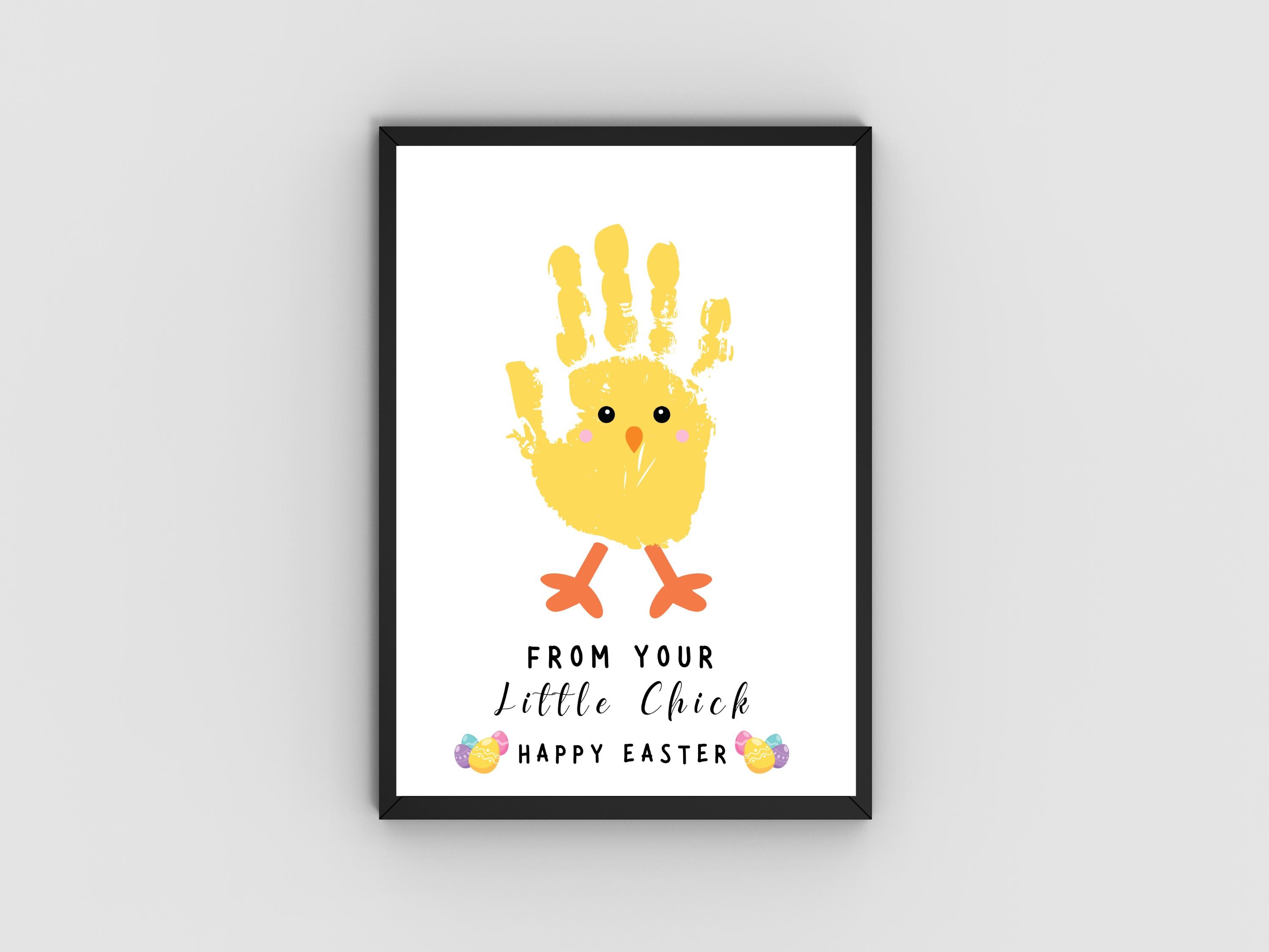 Happy Easter Handprint Art Little Chick, Baby Spring Keepsake Memory ...