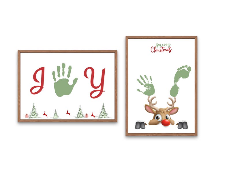 Christmas Handprint Art Bundle, Printable Handprint Christmas Bundle ...