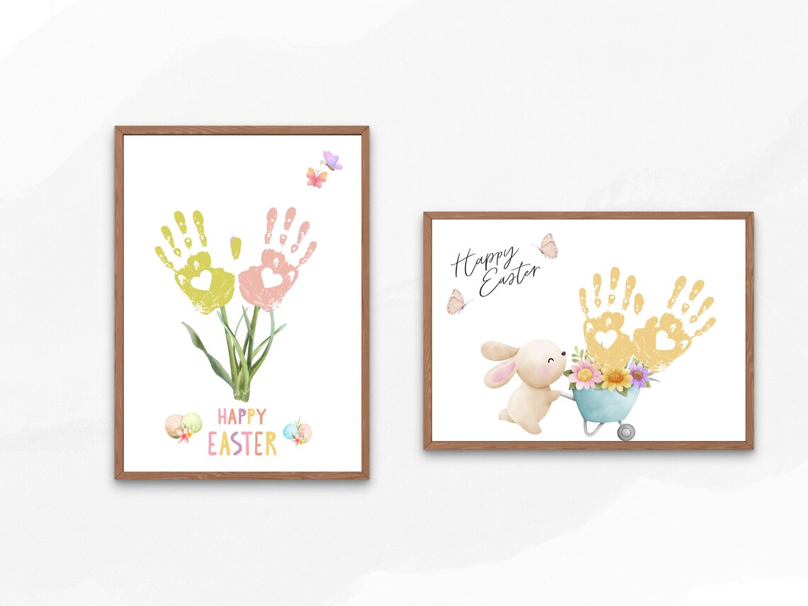 Easter Handprint Craft Bundle, Easter Craft for Toddlers Set of 12 ...