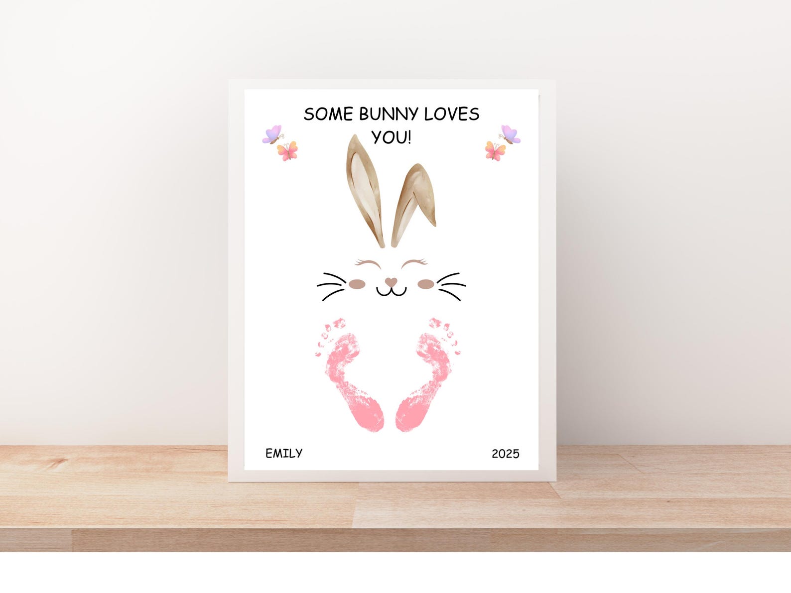 Easter Bunny Footprint Craft, Easter Printable, Some Bunny Loves You ...