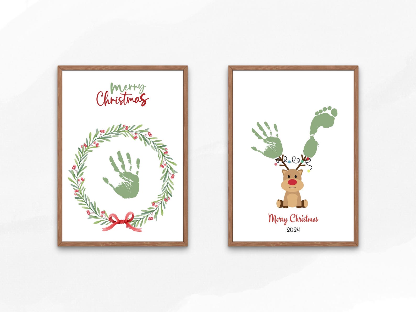 Christmas Handprint Craft Bundle 2025, Printable Christmas Footprint ...