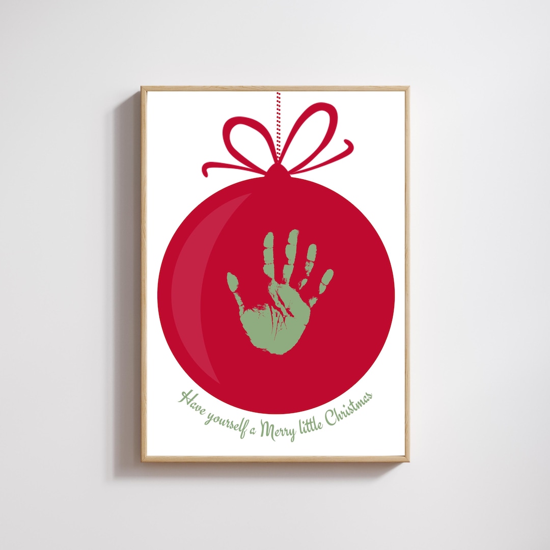 Christmas Handprint Craft for Baby Kids Toddler, Christmas Handprint ...
