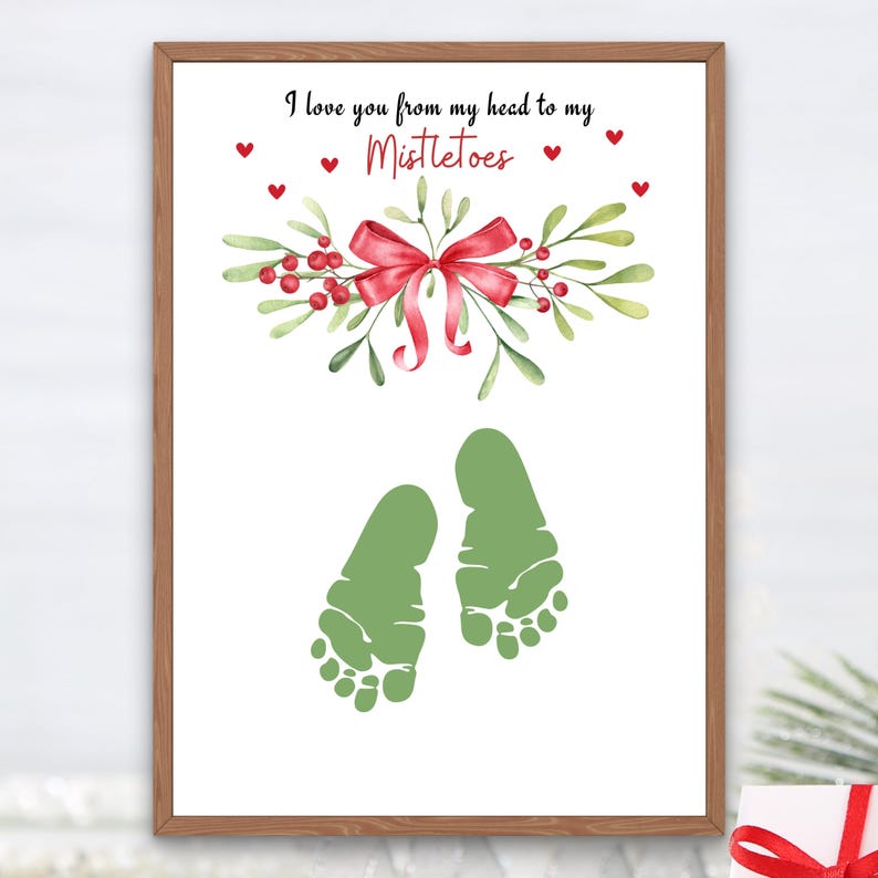 Christmas Mistletoe Footprint, Baby Footprint Mistletoe, Mistletoes ...