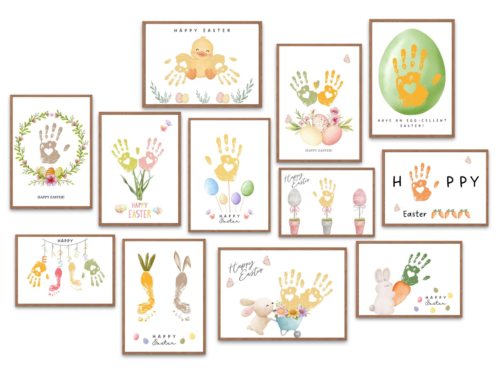 Easter Handprint Craft Bundle, Easter Craft for Toddlers Set of 12 ...