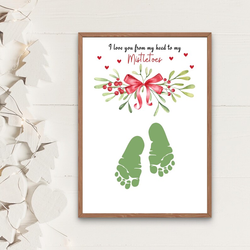 Christmas Mistletoe Footprint, Baby Footprint Mistletoe, Mistletoes ...