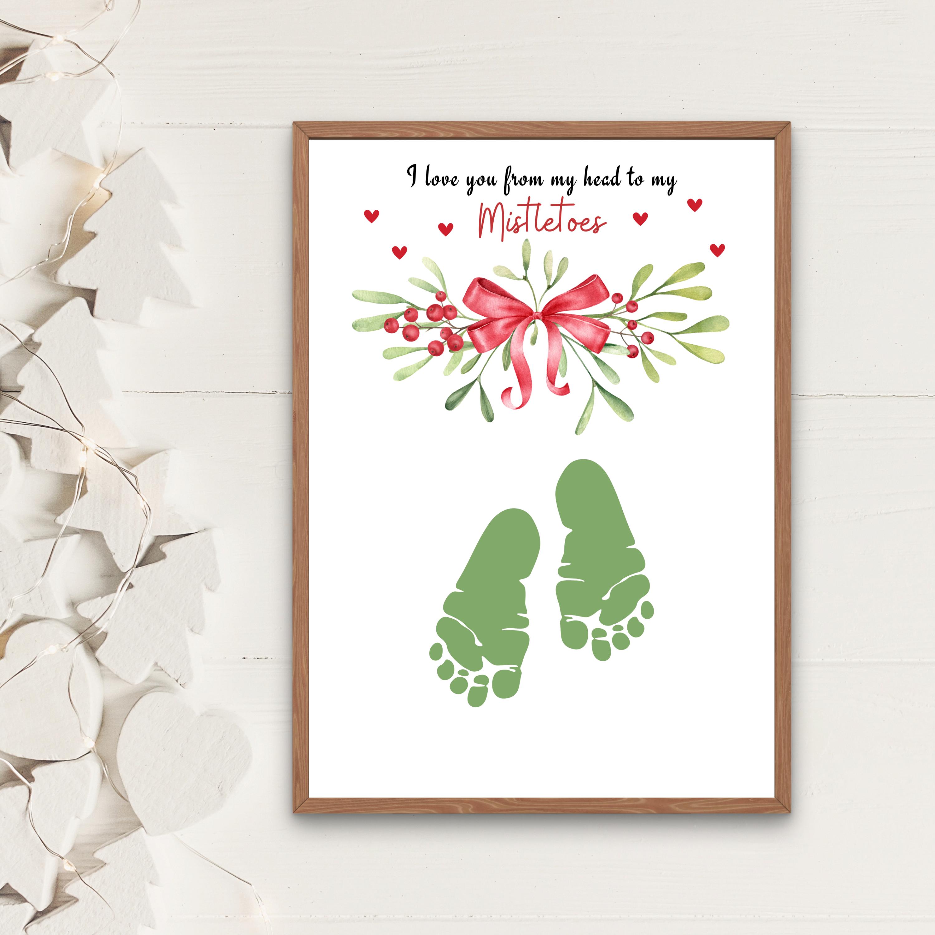 Christmas Mistletoe Footprint, Baby Footprint Mistletoe, Mistletoes ...