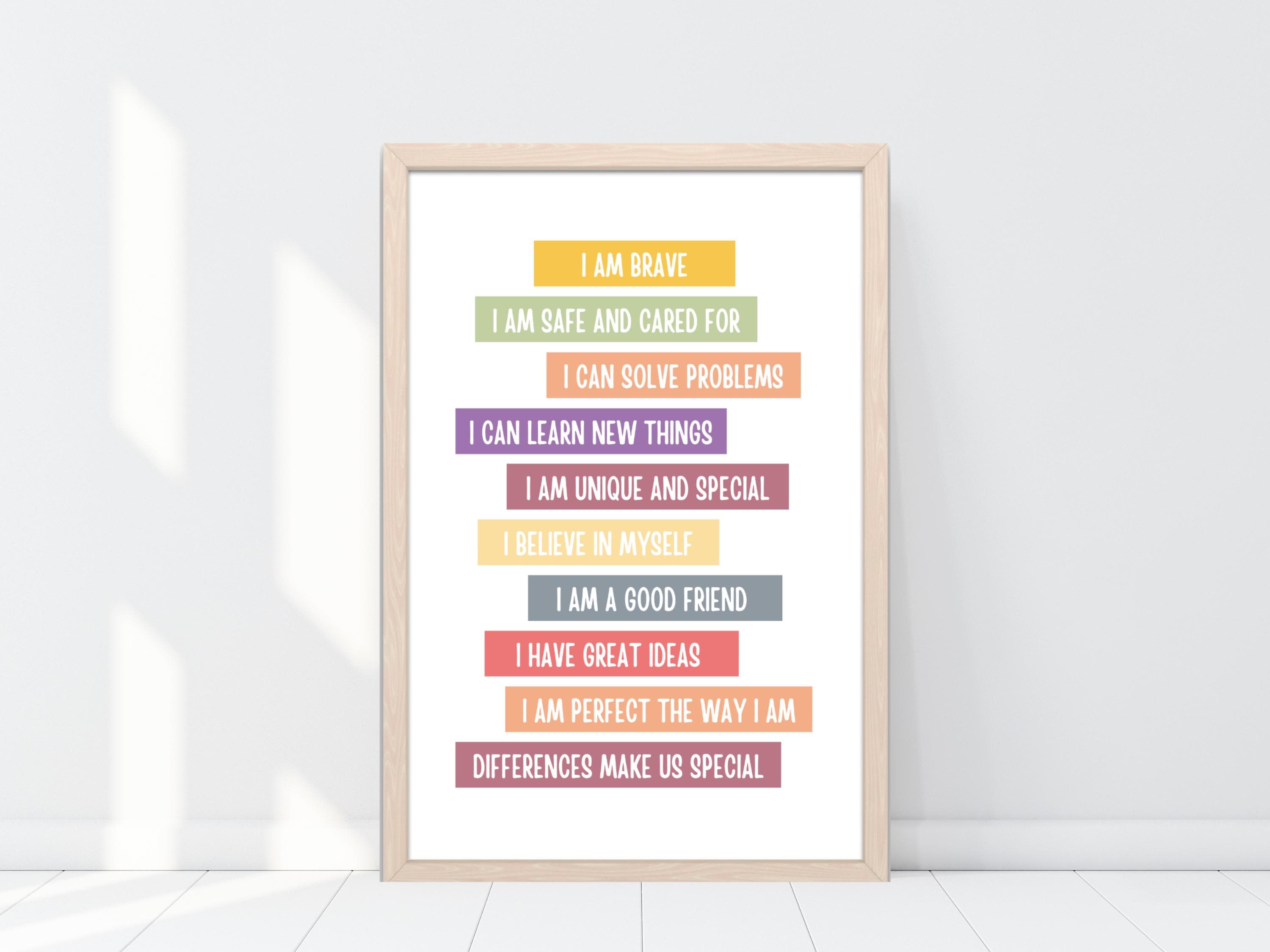 Affirmations for Kids, I Am Affirmations, Rainbow Affirmations ...
