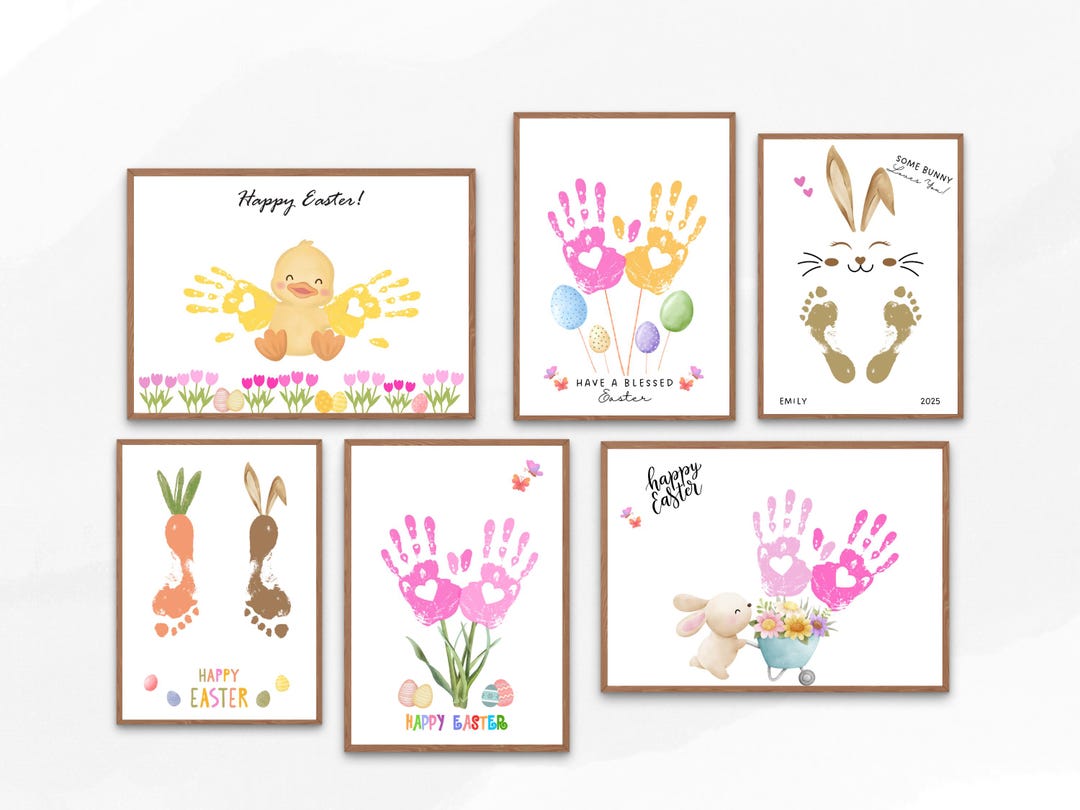 Easter Handprint Craft Bundle, Easter Craft for Toddlers Set of 6, Gift ...