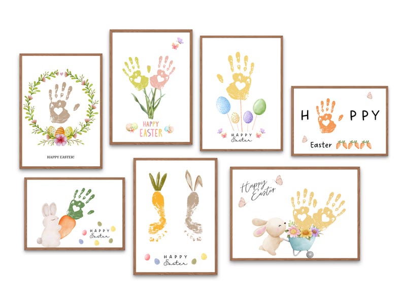 Easter Handprint Craft Bundle, Easter Craft for Toddlers Set of 12 ...