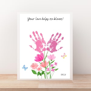 Mother's Day Handprint Art Bundle, DIY Memory Keepsake Gift for Mom ...
