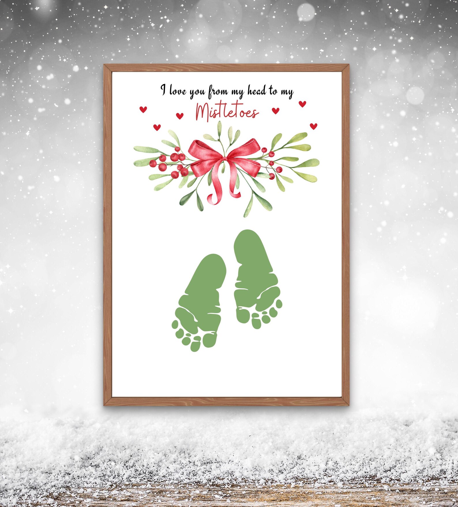 Christmas Mistletoe Footprint, Baby Footprint Mistletoe, Mistletoes ...