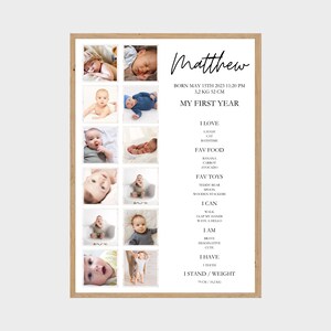 Editable Baby's First Birthday Photo Sign Template, 1st Birthday Photo ...