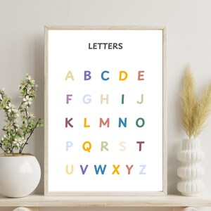 Rainbow Alphabet Poster, Numbers Posters, ABC 123 Shape Poster ...