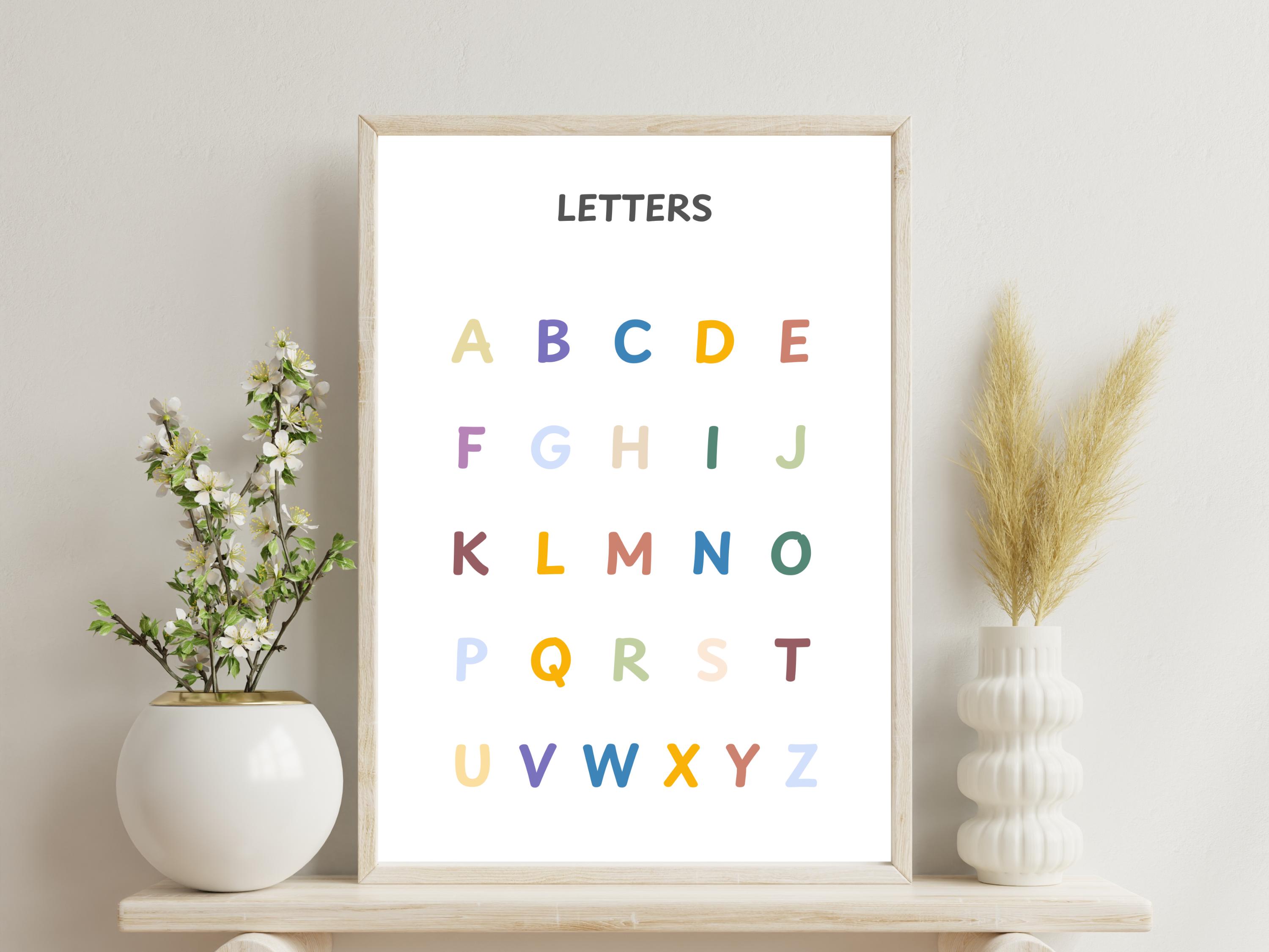 Rainbow Alphabet Poster, Numbers Posters, ABC 123 Shape Poster ...