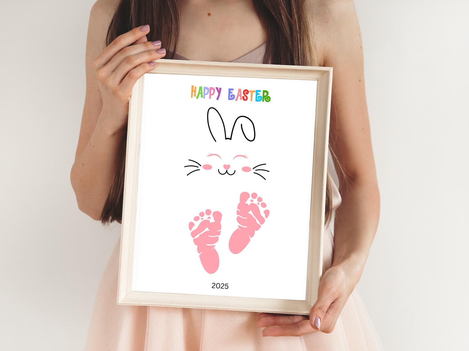 Easter Bunny Footprint Craft, Easter Printable, Kids Footprint Keepsake ...