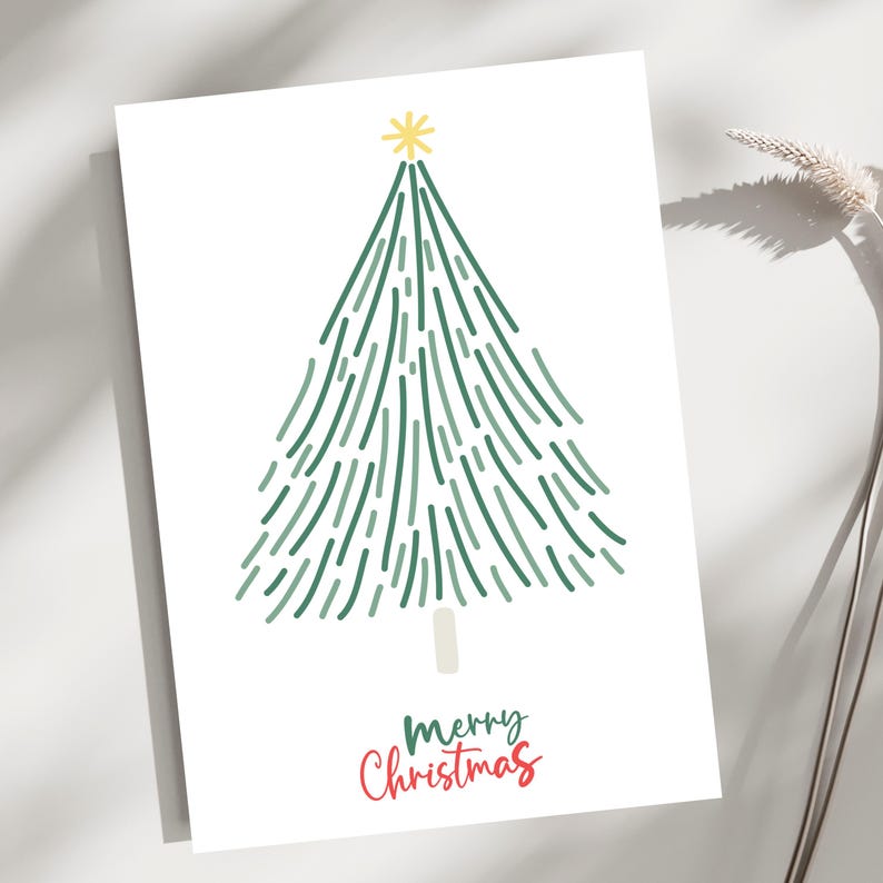 Christmas Fingerprint Art, Holidays Craft Fingerprint Memory Keepsake ...