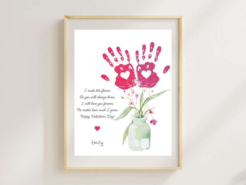 Valentines Day Handprint Craft Kids Toddlers, Flower Poem Handprint ...