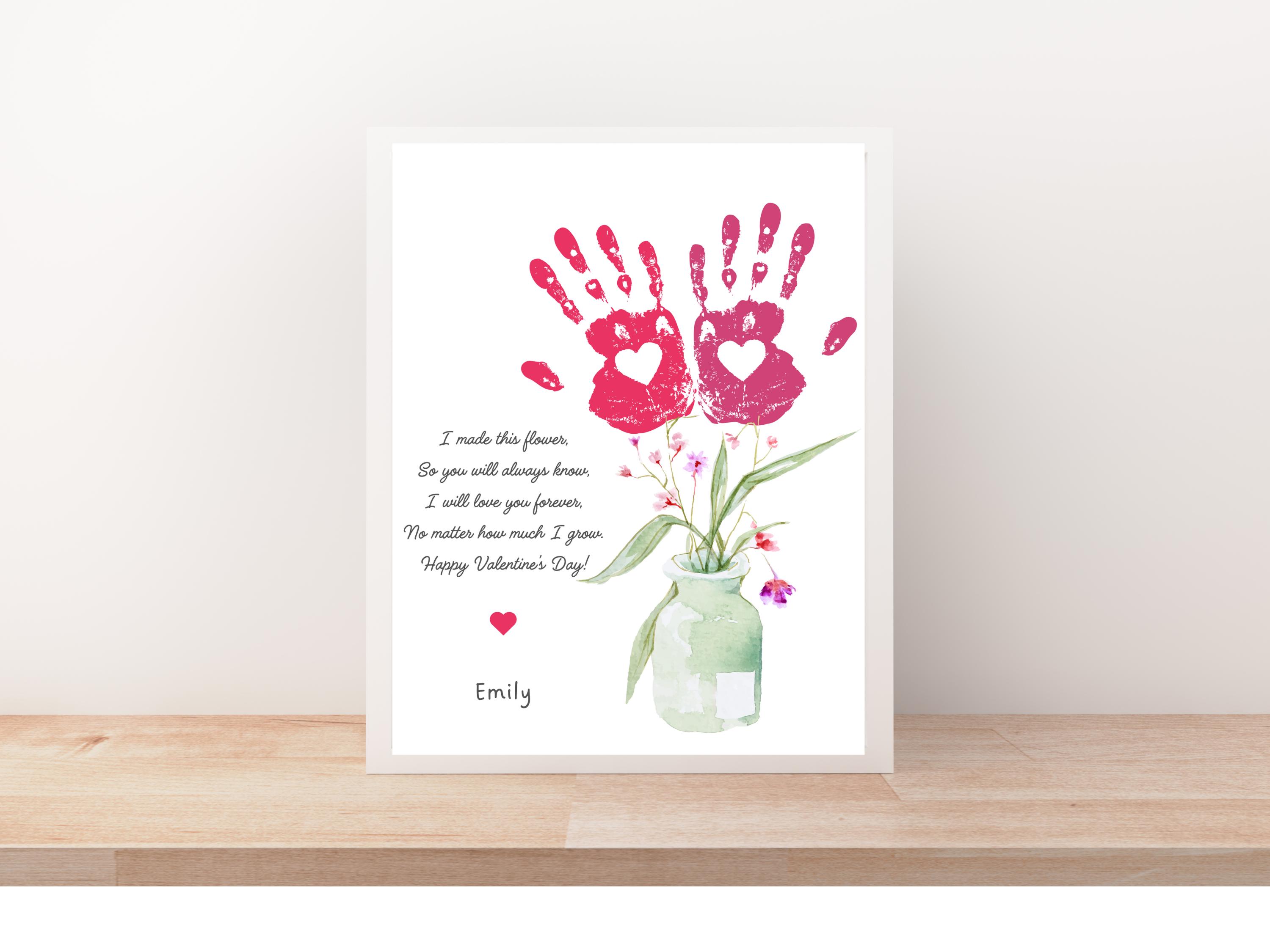 Valentines Day Handprint Craft Kids Toddlers, Flower Poem Handprint ...
