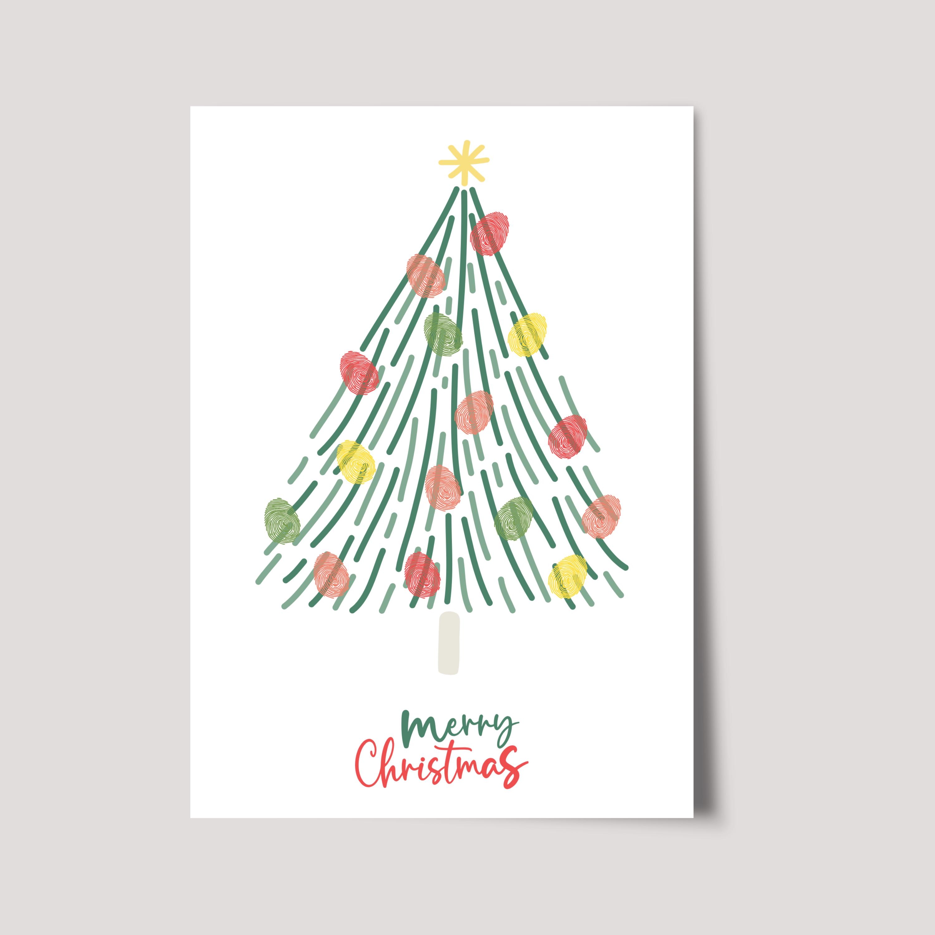 Christmas Fingerprint Art, Holidays Craft Fingerprint Memory Keepsake ...