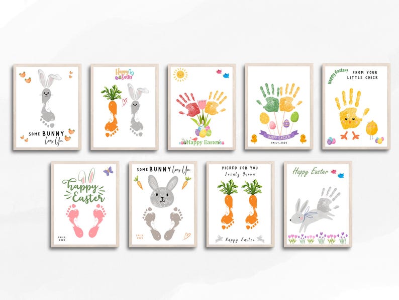 20 Easter Handprint Craft for Toddlers, Spring Easter Art Bundle For ...