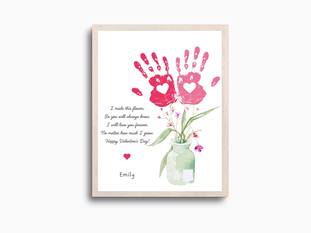 Valentines Day Handprint Craft Kids Toddlers, Flower Poem Handprint ...